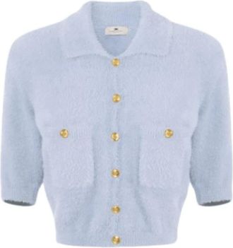 Elisabetta Franchi Femme, Pulls, Bleu, Taille: 38 FR Maglia Tricot Starlight