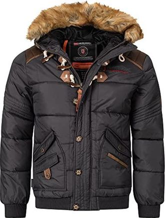 Geographical Norway Veste matelass&eacute;e dhiver pour homme - Anorak chaud doubl&eacute; - Veste de ski et de snowboard pour lhiver/automne en pack avec bonnet UD, M