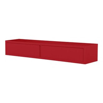 Domino &Eacute;tag&egrave;re murale avec tiroir, table de chevet suspendue, rouge, 88,2 x 13,4 x 20 cm - Domino