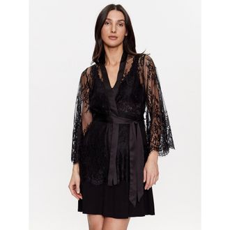 Hunkem&ouml;ller Bademantel 191636 Schwarz Regular Fit