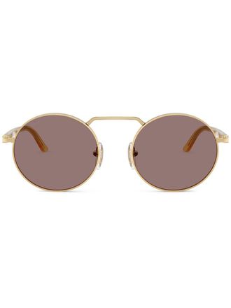 Persol lunettes de soleil &agrave; monture ronde - Or