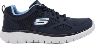 Skechers Burns Agoura Herren-Laufschuhe aus Synthetikmaterial, Marineblau / Orange, 42.5 EU