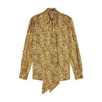 Versace Cheetah Allover Seidenhemd - - Blouses & Shirts - Damen - Mehrfarbig - M