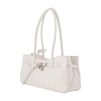 Margesherwood Womens Cowhide Leather Shoulder Bag White