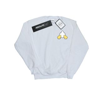 Disney Donald Duck Backside Breast Print Sweatshirt f&uuml;r Damen (Wei&szlig;)