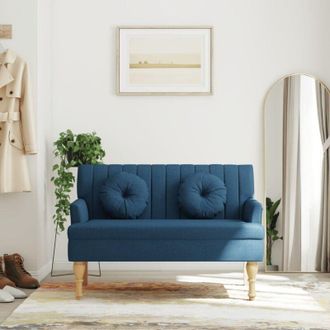 vidaXL Vidaxl - Sitzbank mit Kissen Blau 113x64,5x75,5 cm Stoff