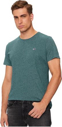 Tommy Jeans Homme, Tops, Vert, Taille: S T-shirt ajust&eacute; avec logo brod&eacute; - Vert