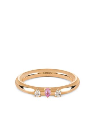ROSEKEY bague Fairy en or 18ct sertie de saphir et pav&eacute;e de diamants
