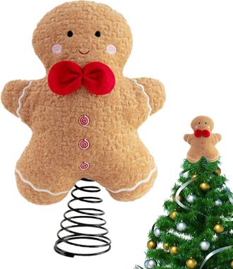 Generic Topper - 12,2 Zoll Festliche Plüsch Lebkuchendekoration, Niedlich Urlaubsornament, Saisonale Charakterverkleidung | Winter Herd Bücherregal Esstisch I