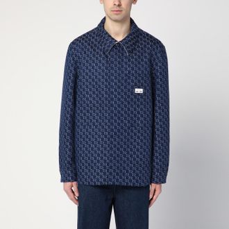 Gucci Blau/wei&szlig;e Jacke mit GG Shadow