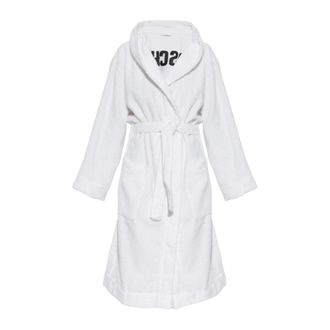 Moschino Baumwollbademantel mit Kapuze - - Nightwear & Lounge - Damen - Wei&szlig; - S