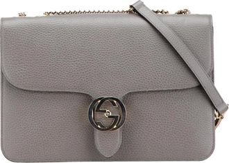 Gucci Sac bandouli&egrave;re en cuir Pre-owned - Femme - Pre-owned - Gris - Taille: ONE Size