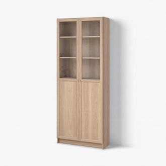IKEA BILLY / OXBERG B&uuml;cherregal mit Paneel-/Vitrt&uuml;ren