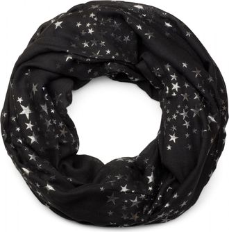 styleBREAKER Schlauchschal Loop Schal mit Metallic Sterne Print
