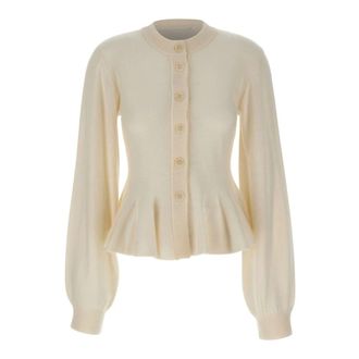 Rotate Rotate Birger Christensen, Femme, Pulls, Blanc, Taille: 36 FR Cardigan en Laine et Cachemire