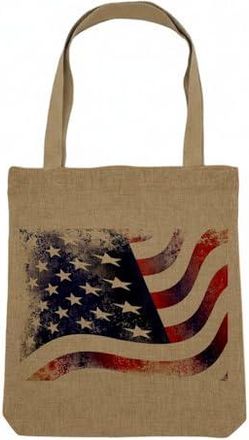 Fabulous Sac Shopping Tote Bag Aspect Lin - Drapeau Etats Unis Art Football Sport Equipe Nationale USA - Sac de Courses Toile Epaisse 360g Beige Naturel Cabas 