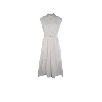 Michael Kors Femme, Robes, Blanc, Taille: 38 FR Chemisier Dress with Belt