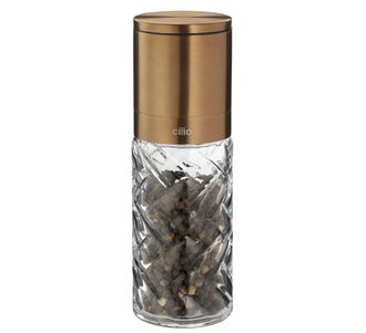 cilio Pfeffer- oder Salzm&uuml;hle CRISTALLO Gew&uuml;rzm&uuml;hle Keramikmahlwerk Kupfer cilio