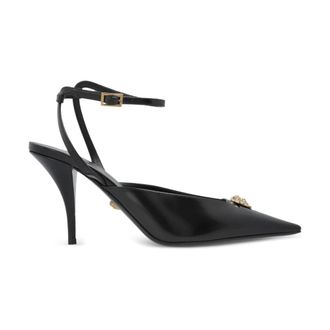 Versace La Medusa Slingback-Pumps aus Leder 85 mm - - Shoes - Damen - Schwarzk - 39 EU