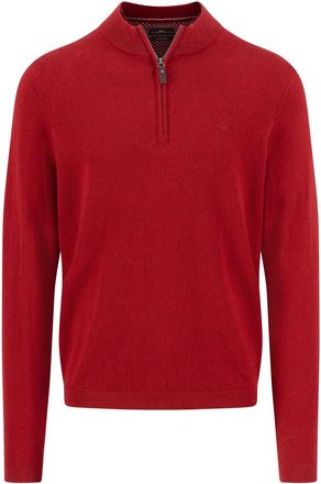 Fynch-Hatton Troyer aus Baumwoll-Kaschmir-Mix mit Reißverschluss Garnet red/S