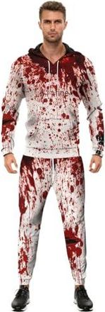 Generic Surv&ecirc;tement 2 pi&egrave;ces &agrave; manches longues avec t&ecirc;te de mort 3D pour homme, Homme-04, 6XL