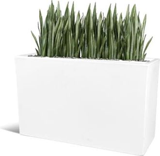 KLORIS Blumenkasten, rechteckig, modern, aus Polyethylen, 80 x 30 cm, H&ouml;he 50 cm, wei&szlig;, hohe Qualit&auml;t, hergestellt in Italien