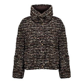 Moncler Poetique Veste Courte Duvet Paillet&eacute;e 2-en-1 - Femme - Vestes - Brun - Taille: 40 FR
