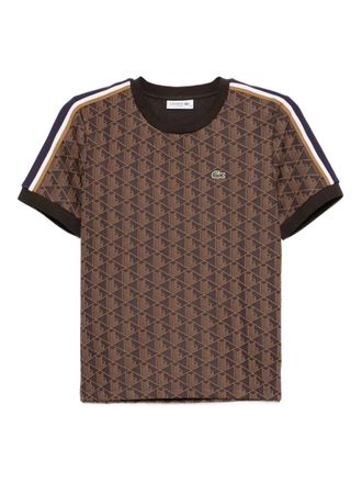 Lacoste t-shirt à motif monogrammé - Marron