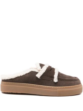 INUIKII Mules mit Shearling-Band - Braun