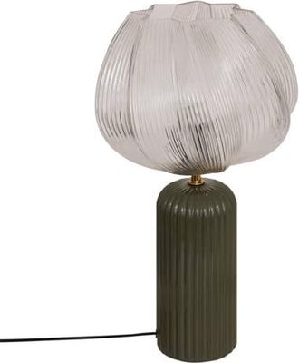 Atmosphera Atmosphera - Lampe à Poser Phylas Kaki - H45,5cm - Base en Céramique et Abat-jour en Verre - Ampoule Non Incluse - Éclairage Décoratif Intérieur