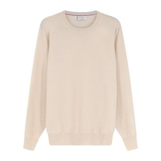 Brunello Cucinelli Kaschmir-Rundhals-Pullover - - Knitwear - Herren - Beige - M