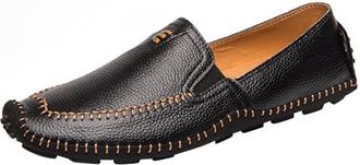 Generic Chaussures en cuir pour homme sans lacets &agrave; enfiler - Bout pointu - Chaussures plates et antid&eacute;rapantes - Chaussures basses pour int&eacute;rieur et ext&eacute;rieu