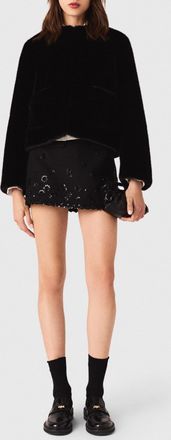 Maje Manteau Court En Fausse Fourrure - Noir - Taille 36 - Maje