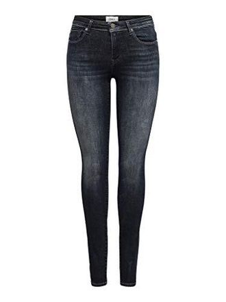 Only Only Onlpower-Royal Hw Push Up Skinny DNM EXT Jeans pour Femme, Jean Noir, 34 FR/XS/L