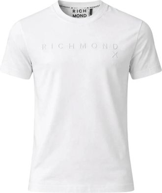 John Richmond Homme, Tops, Blanc, Taille: S Logo T-Shirt