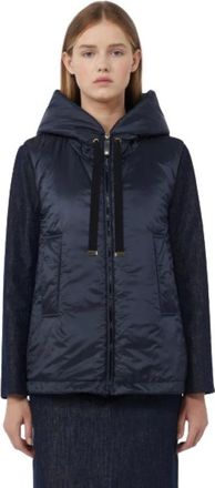 Max Mara Femme, Vestes, Bleu, Taille: 38 FR Short Hooded Gilet