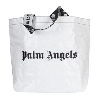 Palm Angels Klassische Logo-Tragetasche - - Bags - Herren - Wei&szlig; - ONE SIZE