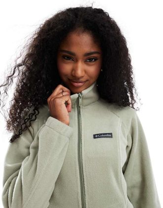 Columbia Beton Springs - Fleece-Jacke in Gr&uuml;n mit Rei&szlig;verschluss