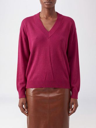 Iro V-Ausschnitt-Pullover aus Viskosemischung mit Rippenstrickbesatz