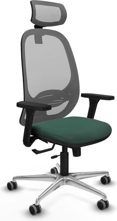 Piqueras y Crespo Cilanco Sicherheitsstuhl mit 3D-Armen, h&ouml;henverstellbarer Lendenwirbelst&uuml;tze und h&ouml;henverstellbarem Kopfteil, Grau/Flaschengr&uuml;n