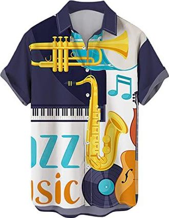 Generic Chemise à manches courtes pour homme - Chemise dété rayée - Chemise dété - Noir - Bleu - Beige - Bloc de couleurs - Chemise dété - Coupe droite - Manc