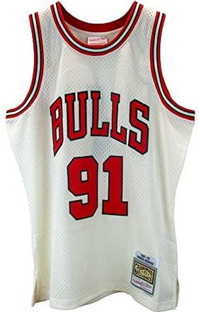 Mitchell & Ness NBA Off White Team Color Swingman Jersey Trikot Chicago Bulls - Dennis Rodman, M