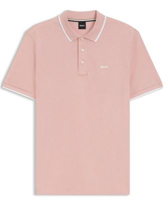 HUGO BOSS Piqu&eacute;-Poloshirt mit Kontraststreifen am Kragen in