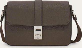 Ferragamo Herren Kuriertasche mit Hug Schnalle Grau