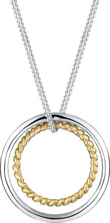 Elli Damen Schmuck Halskette Extra Lange Kette Geo Basic Kreise Silber 925 Vergoldet Länge 80 cm