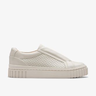 Clarks Mayhill Bay Off White Lea Sneakers