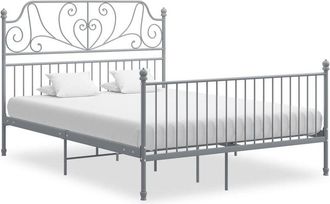 vidaXL Cadre de lit sans matelas gris métal 140x200 cm vidaXL