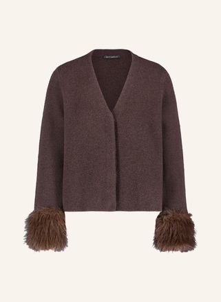 Betty Barclay Strickjacke Mit Kunstfell braun