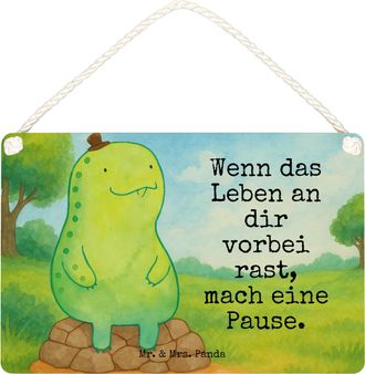 Mr. & Mrs. Panda Schild Schildkröte Pause Design DIN A6 - Geschenk, Türschild Familie, Holzschild, wandtafel, Panzer, holzbild, Achtsam, Entspannen