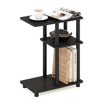 Furinno Turn-N-Tube Table Dappoint pour Canapé en Forme de C, Engineered Wood, Espresso/Noir, C-Shape